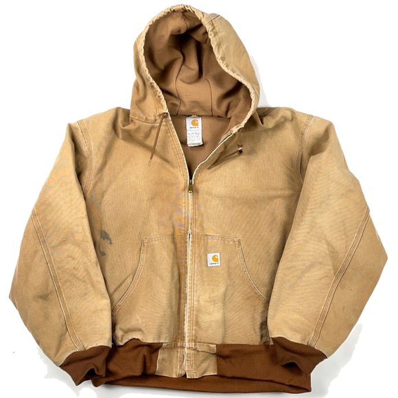 Carhartt | Jackets & Coats | Carhartt Distressed Hooded Canvas Chore ...